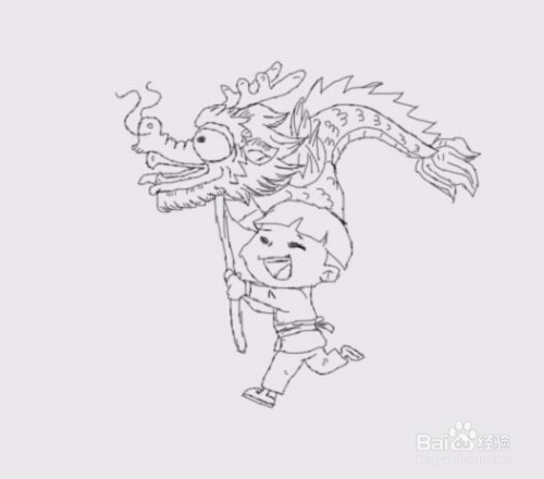 舞龙简笔画春节 - 动态图库网